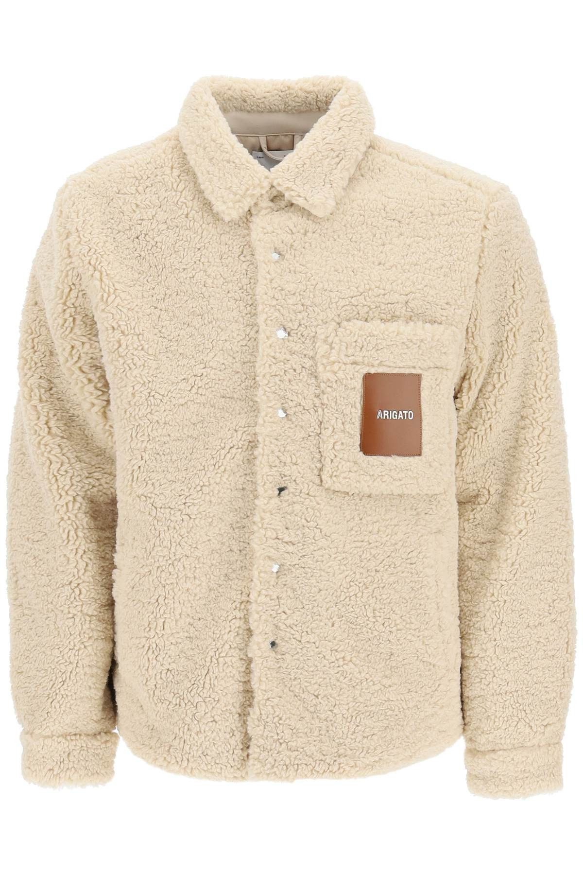 Axel Arigato Axel arigato 'aspen' teddy overshirt with logo patch | Grailed