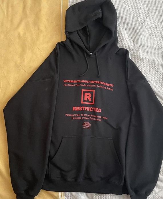 Vetements Restricted 18+ Hoodie | Grailed