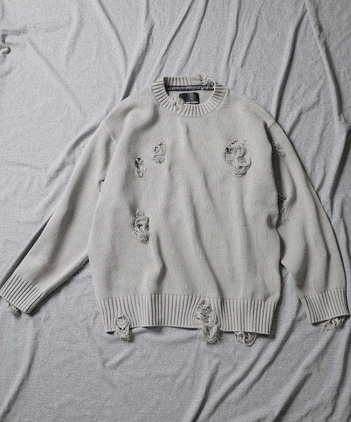 Number (N)ine Number nine ASID WASH RIPPED knit sweater crush | Grailed