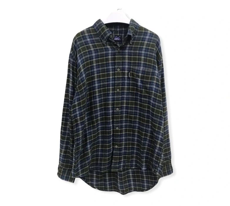 Flannel × Streetwear × Vintage Vintage First Down Plaid Tartan Flannel ...