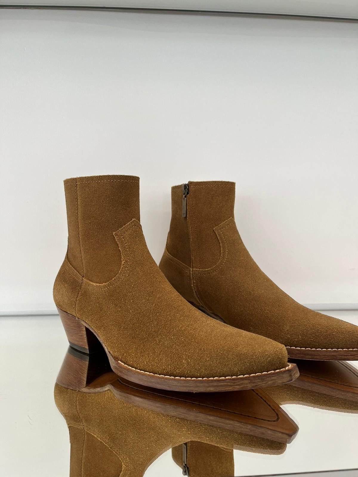 Saint Laurent Paris Lukas Suede Boots in Brown | Grailed