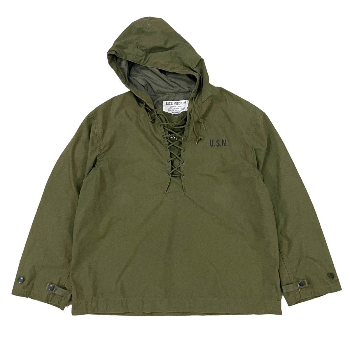 Military 💥USN HOUSTON MILITARY ARMY DRAWSTRING ANORAK JACKET | Grailed