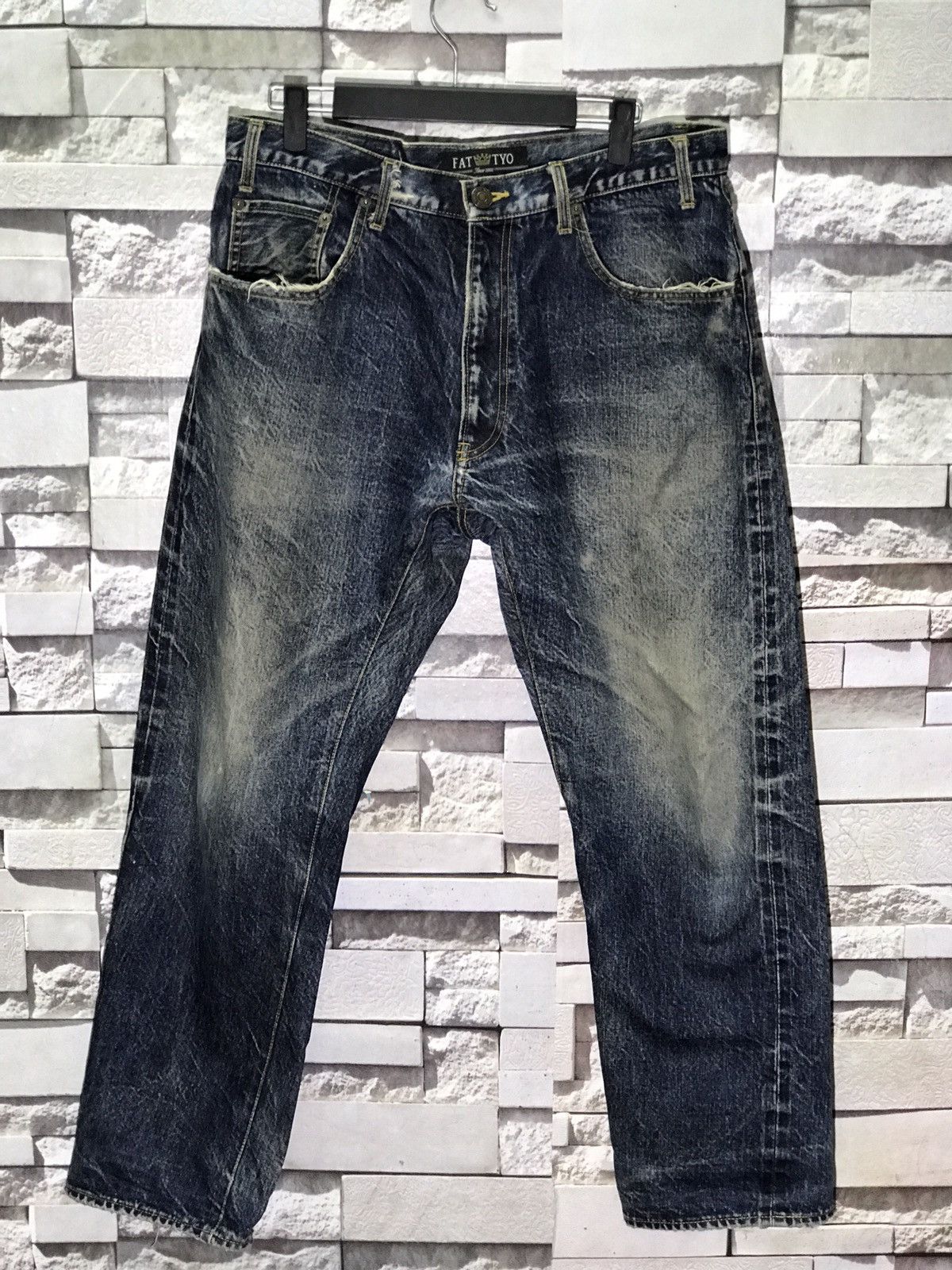 Distressed Denim × Fat Tokyo Fat Tokyo Faded Distressed Selvedge Jeans ...