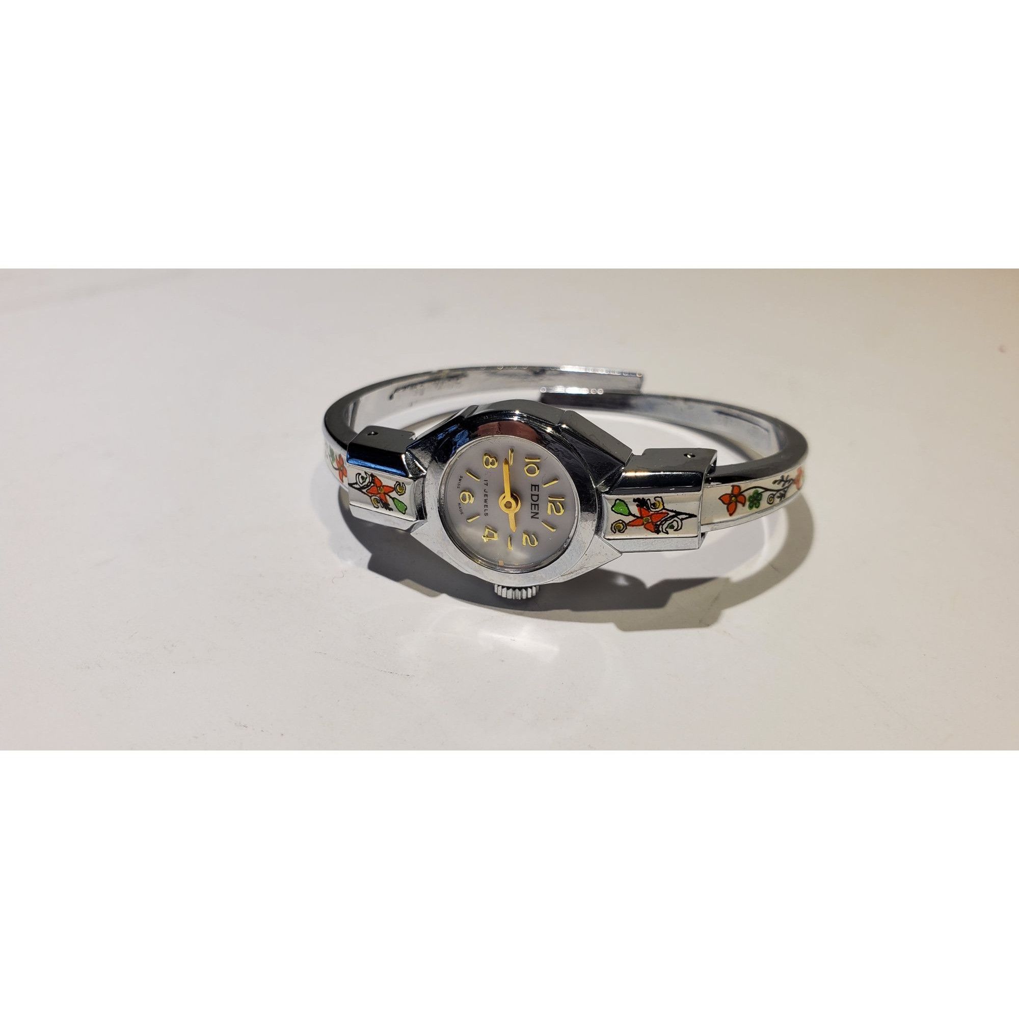 Vintage Vintage Eden Watch Bracelet: 17 Jewels: Swiss Made: Floral D ...