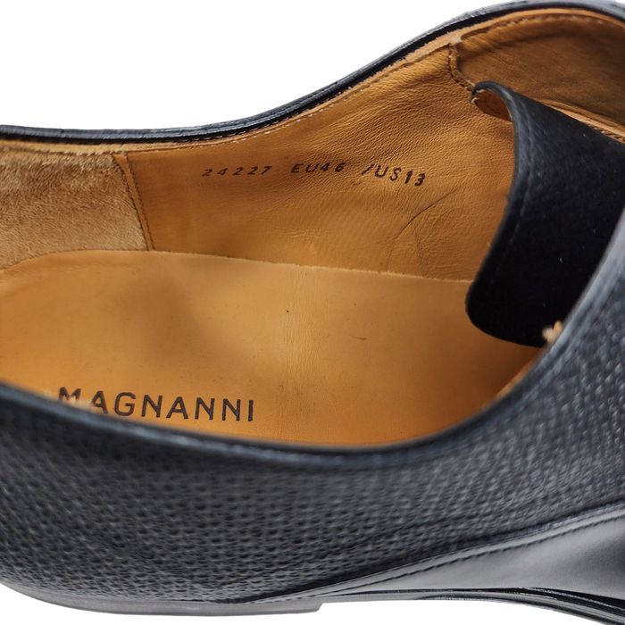 Magnanni NEW Magnanni Boltanned Leather Cap Toe Oxford Shoes Black 13 ...