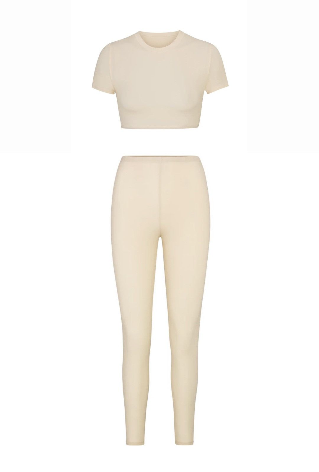 SKIMS SKIMS Fits Everybody Cropped T-shirt Crop Top + Leggings Set ...