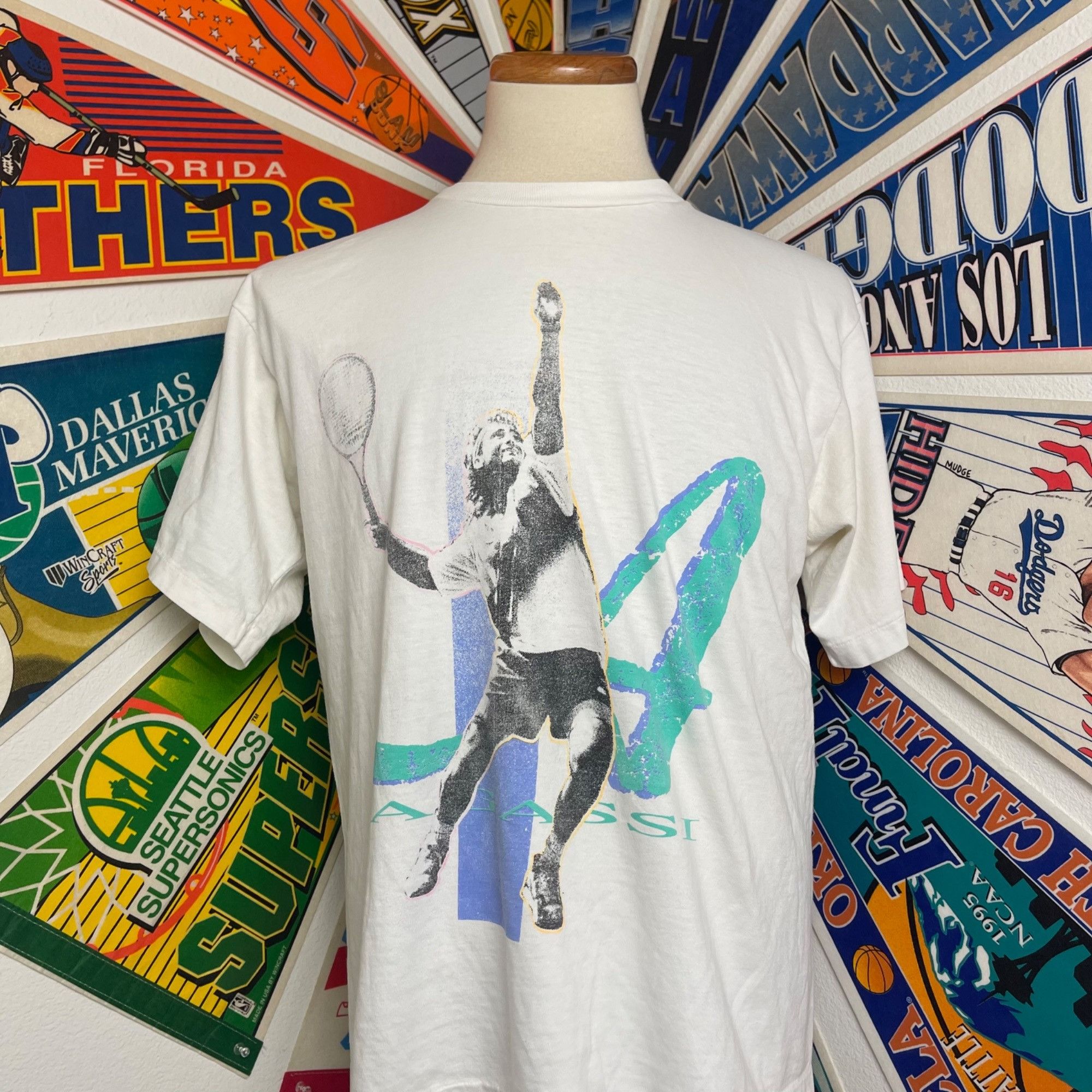 Nike Vintage 90s Andre Agassi Challenge Court Nike Grey Tag Tee | Grailed