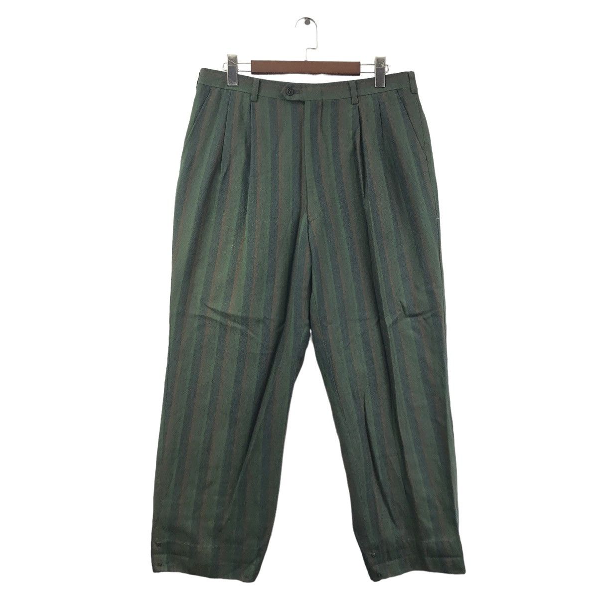 Junko Shimada Mr. JUNKO GOLF Japan Brand Stripes Baggy Wool Trousers ...