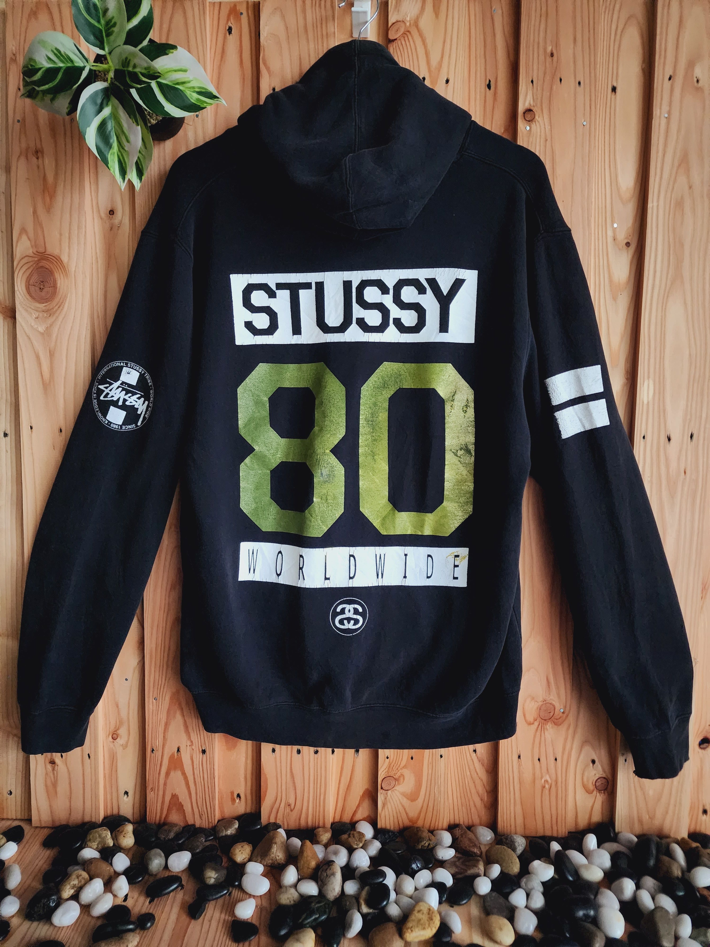 Stussy × Vintage Vintage Early 2000s Stussy 80 Back Logo Hoodie | Grailed