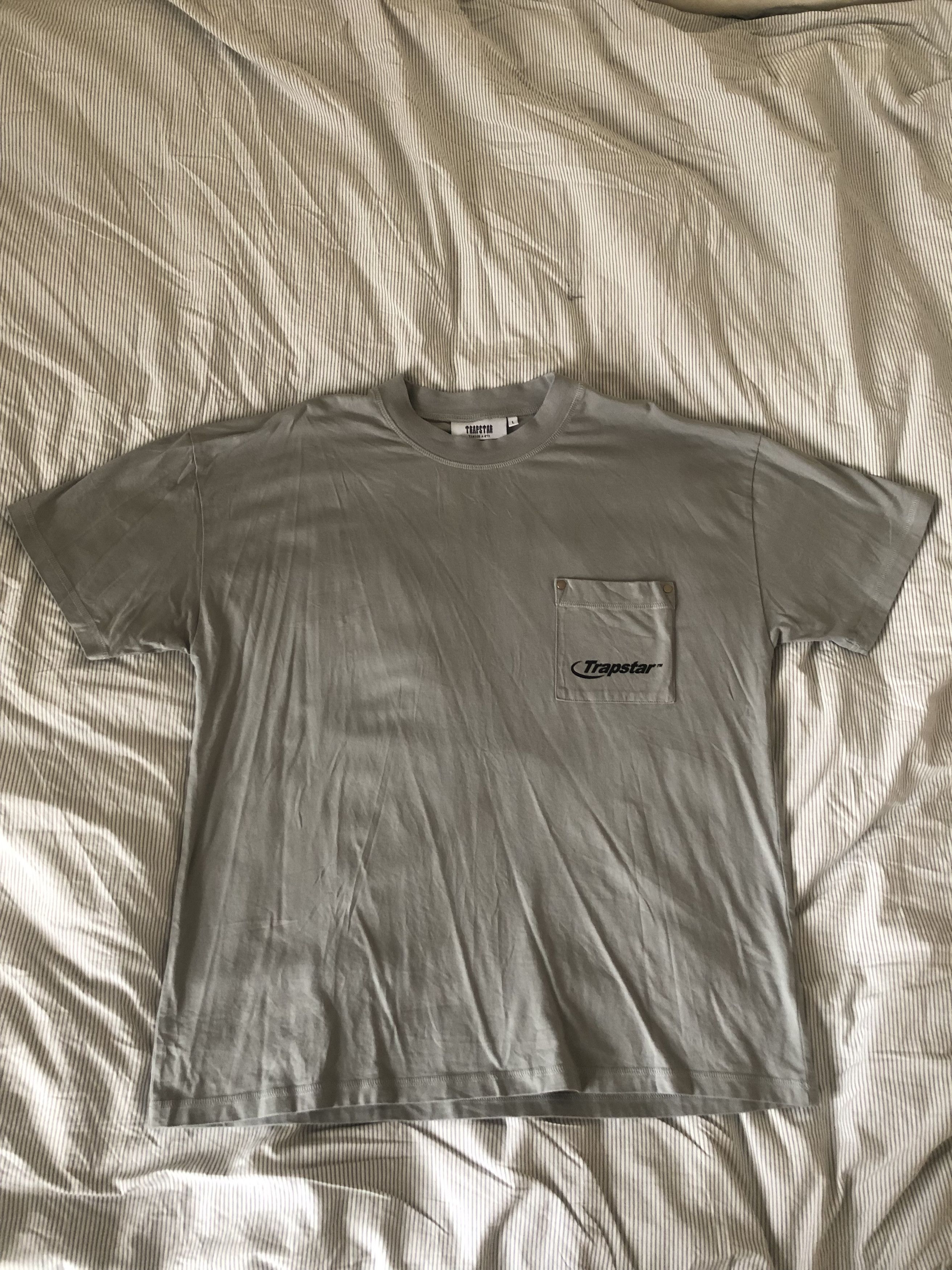 Trapstar London HYPERDRIVE REINFORCED RIVET T-SHIRT - WASHED GREY | Grailed