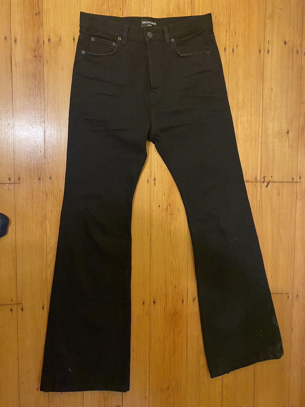 Balenciaga black balenciaga flare jeans | Grailed