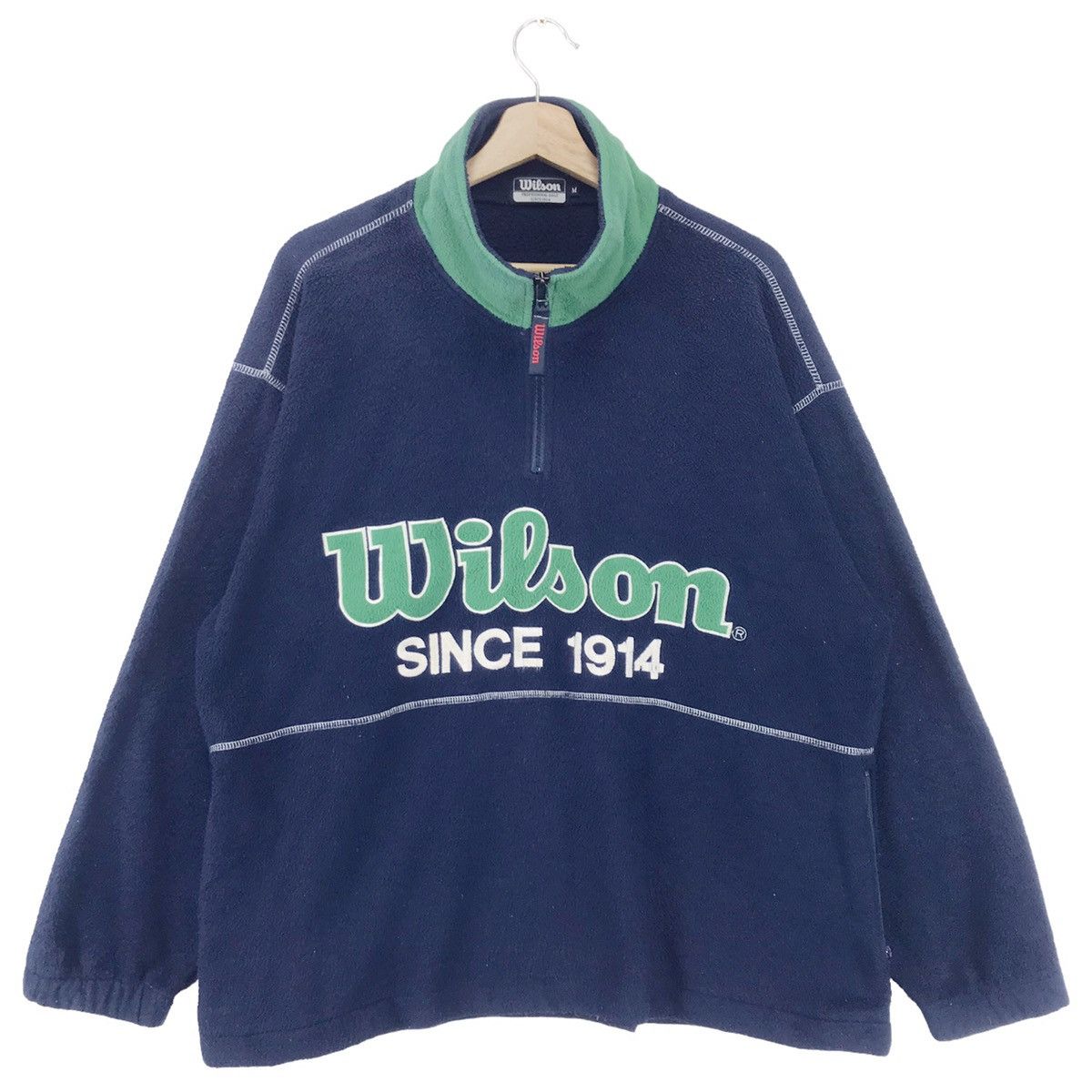 Vintage × Wilson Athletics 90’s Wilson Fleece Half Zip Sweater | Grailed