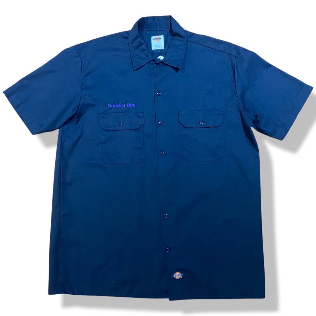 Dickies Navy Blue Custom Dickies Utility Work Shirt Size Large | Grailed