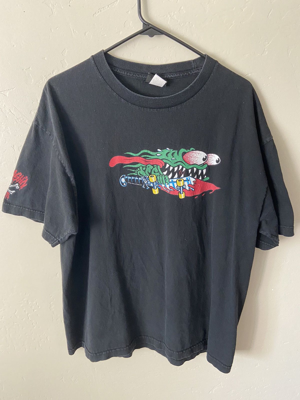 Vintage Black NHS Keith Meek skate T-shirt | Grailed