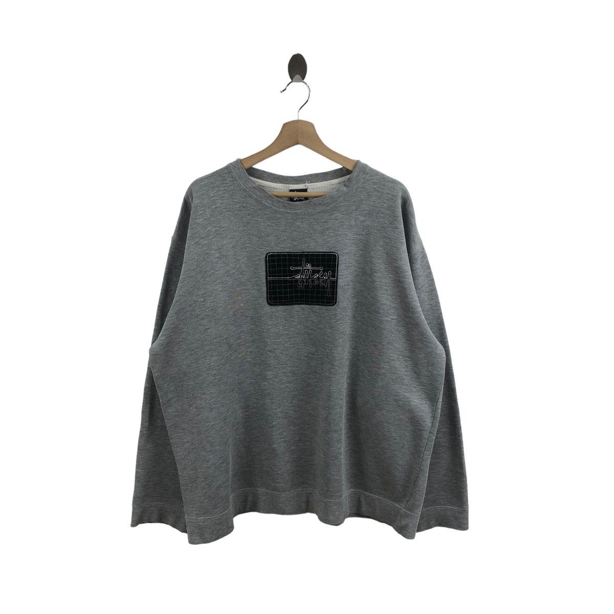 Vintage Pick!! Vtg STUSSY Big Logo Embroidery Distressed Sweatshirt | Grailed