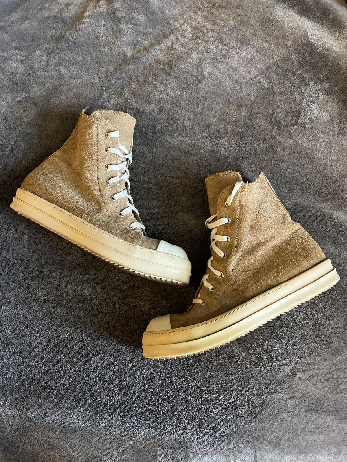 Rick Owens PRICE IS FIRM Brown Suede Ramones SS15 Faun | Grailed