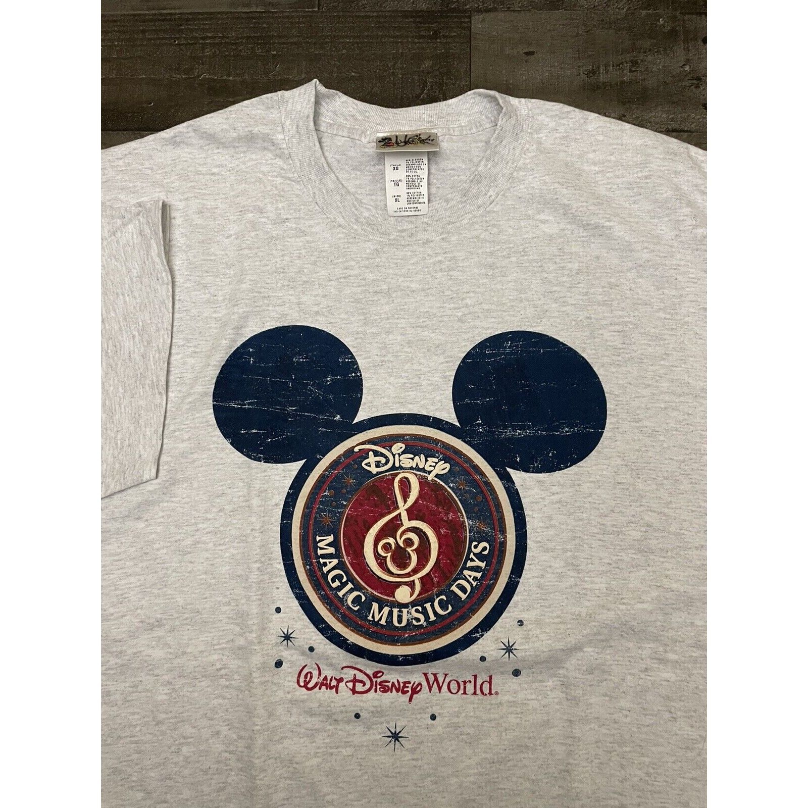 Disney Vintage Walt Disney World Disney Magic Music Days 3D Embossed T ...
