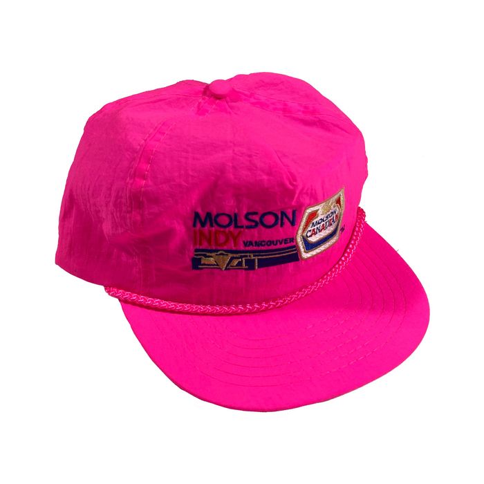 Vintage Vintage Molson Indy Racing nylon trucker hat neon pink | Grailed