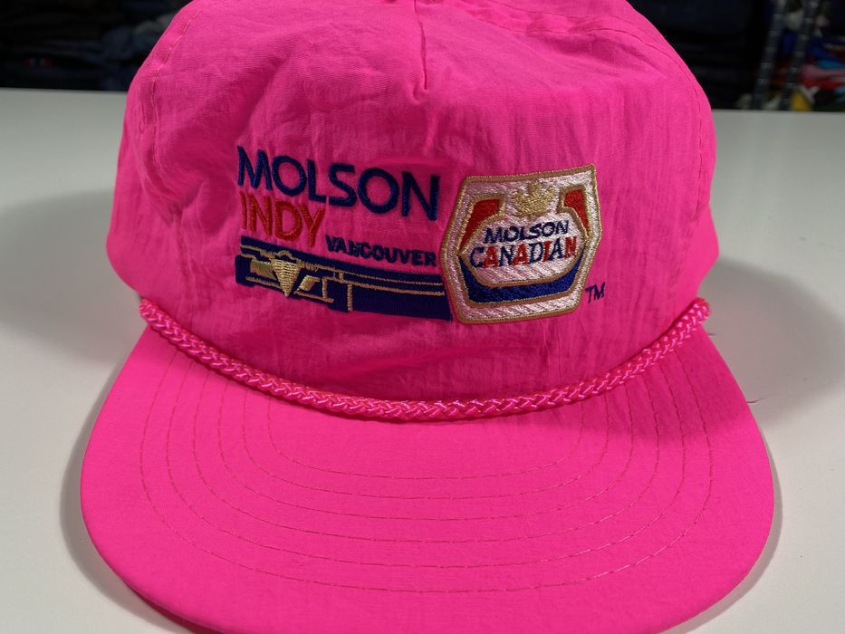 Vintage Vintage Molson Indy Racing nylon trucker hat neon pink | Grailed