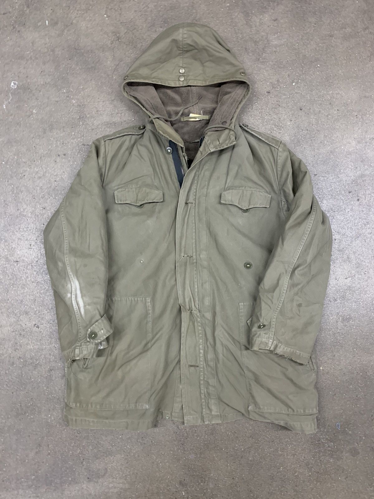 Vintage Vintage Belgian Army Fleece Lined Fishtail Parka Jacket | Grailed