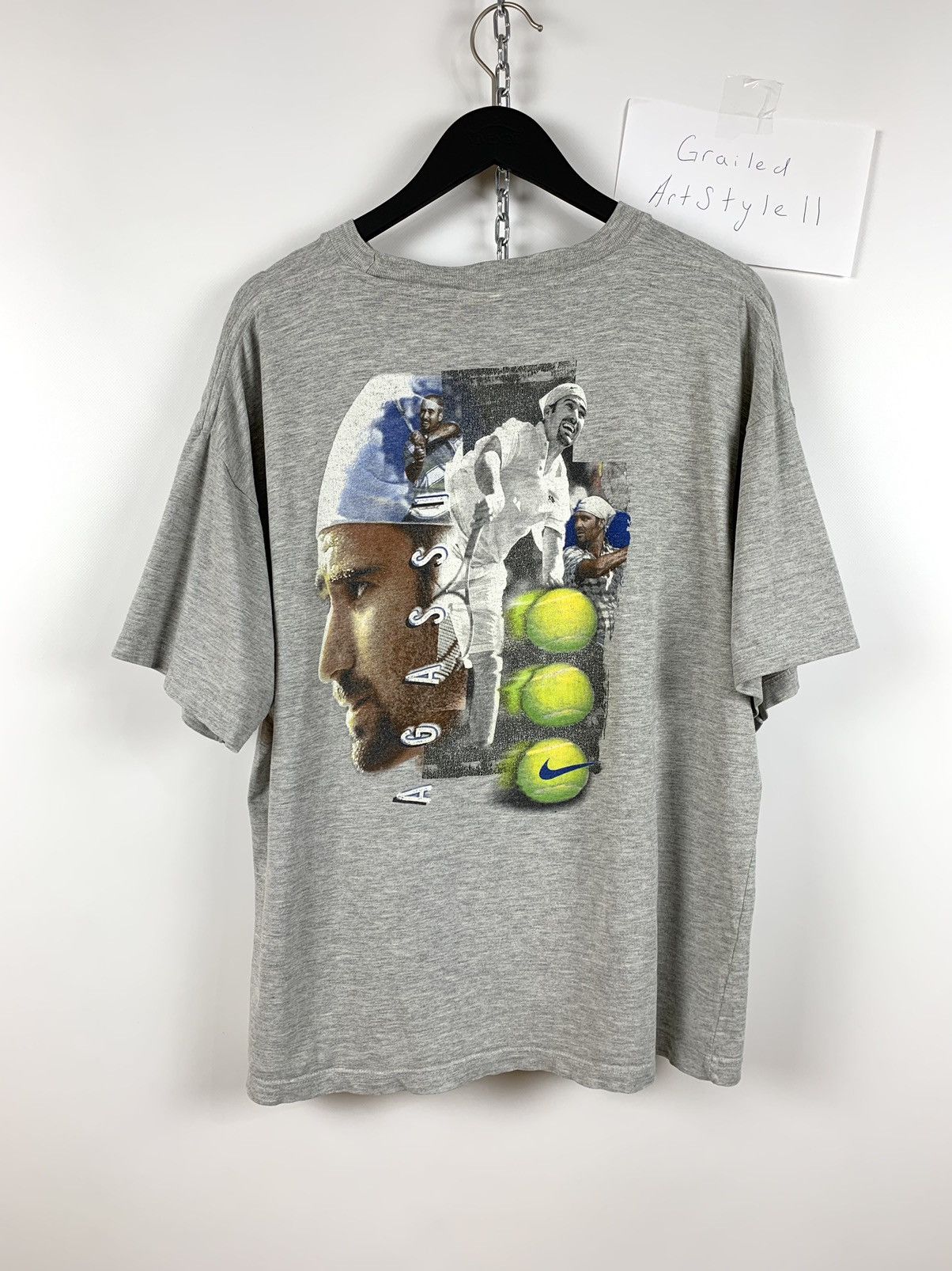 Andre Agassi × Nike × Vintage Vintage Nike Andre Agassi Big Logo Swoosh ...