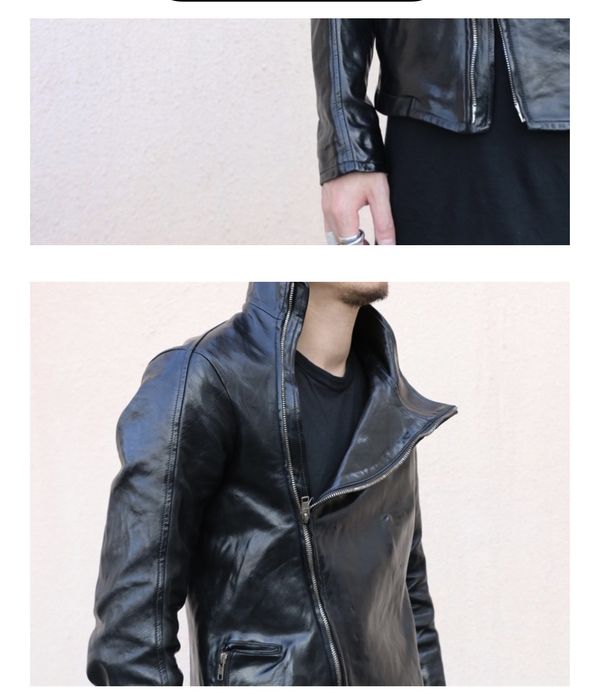 Carol Christian Poell CCP Fencing High Neck Leather Jacket | Grailed