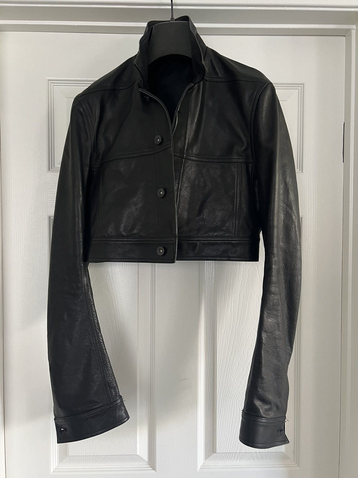 Rick Owens Rick Owens Little Joe Leather Cropped Jacket | Grailed