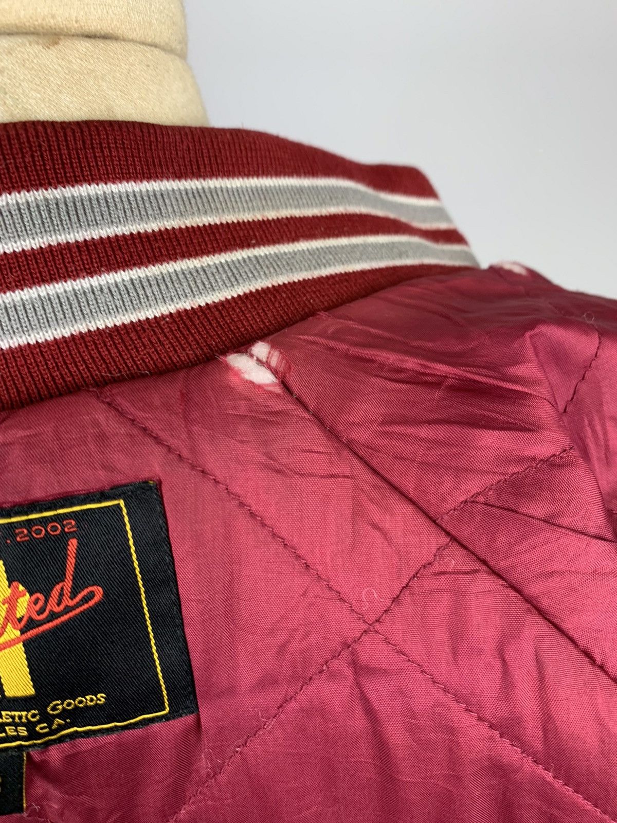 Vintage Undefeated Vintage Burgundy Nylon Back Logo Bomber Jacket | Grailed