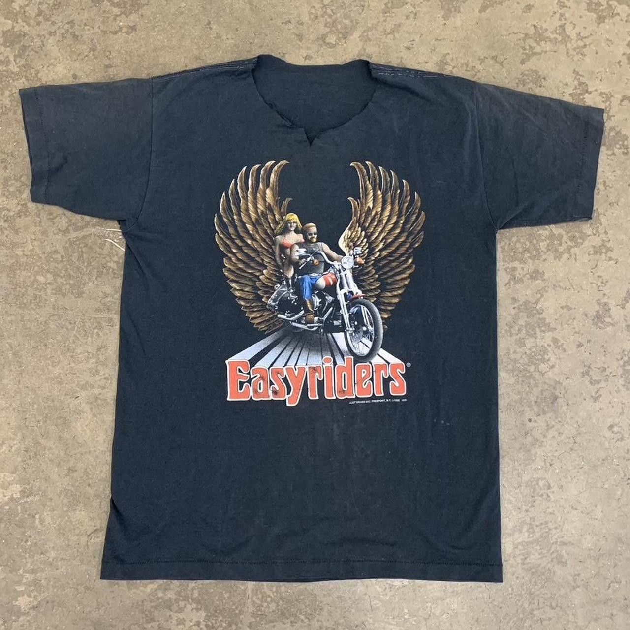 Vintage vtg 3D emblem harley davidson Easy Riders angel wings tshirt ...