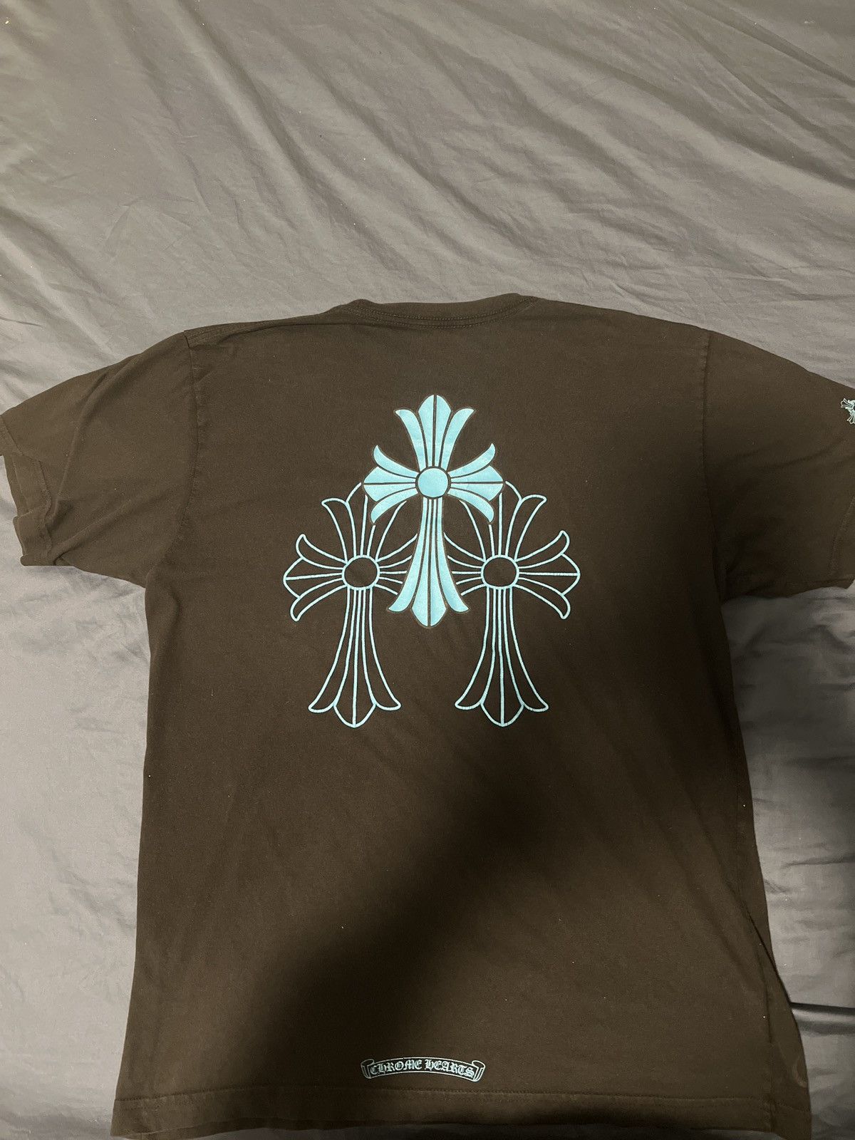 Chrome Hearts Chrome Hearts Triple Logo Blue Short Sleeve T-Shirt | Grailed