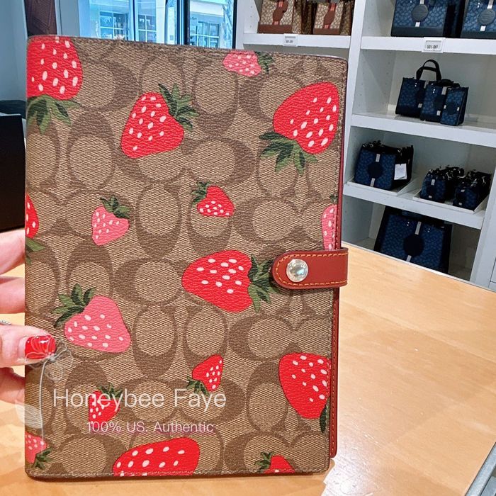 Coach Notebook In Signature Canvas With Wild Strawberry Print | Grailed