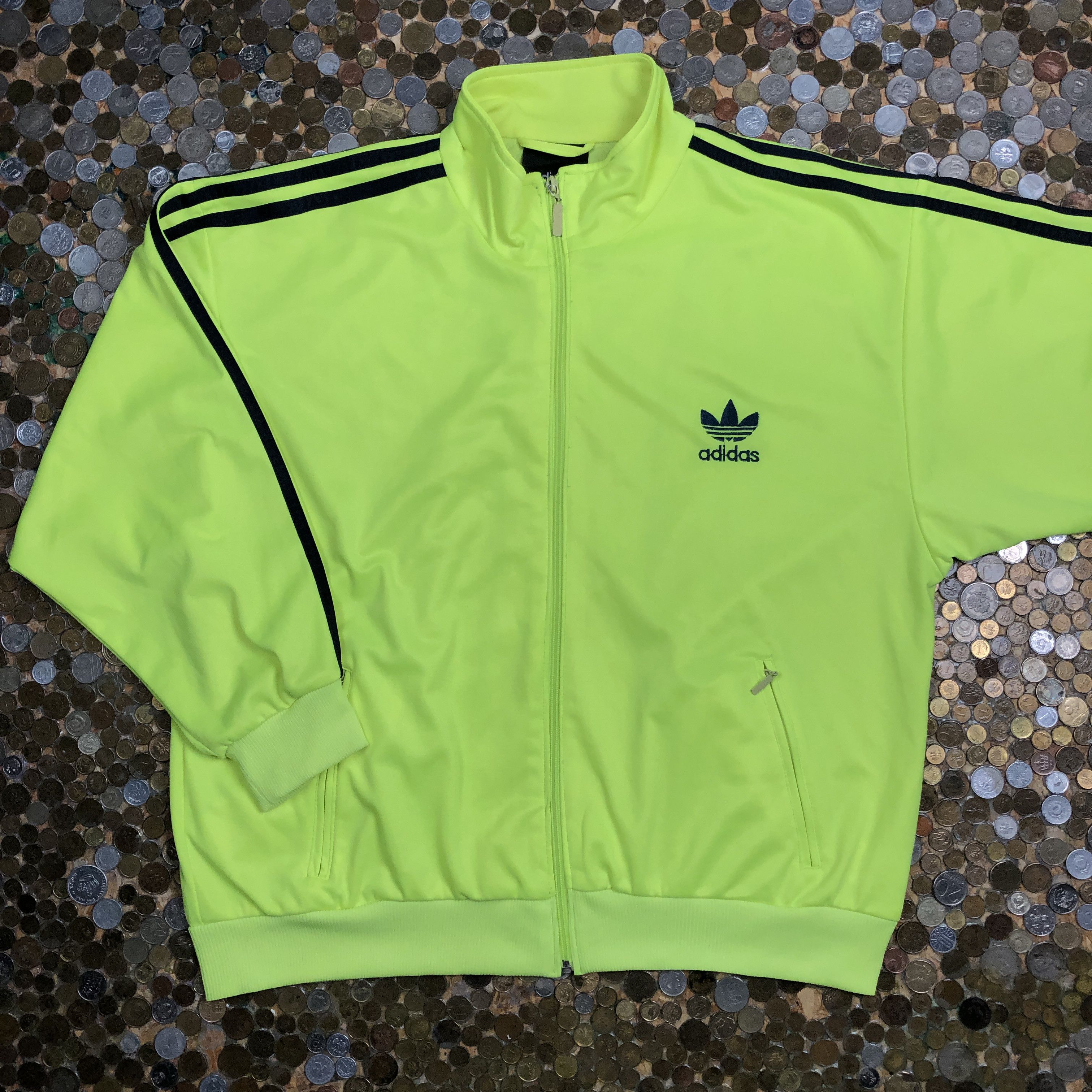Adidas × Vintage Adidas zip tracksuit neon 90's | Grailed