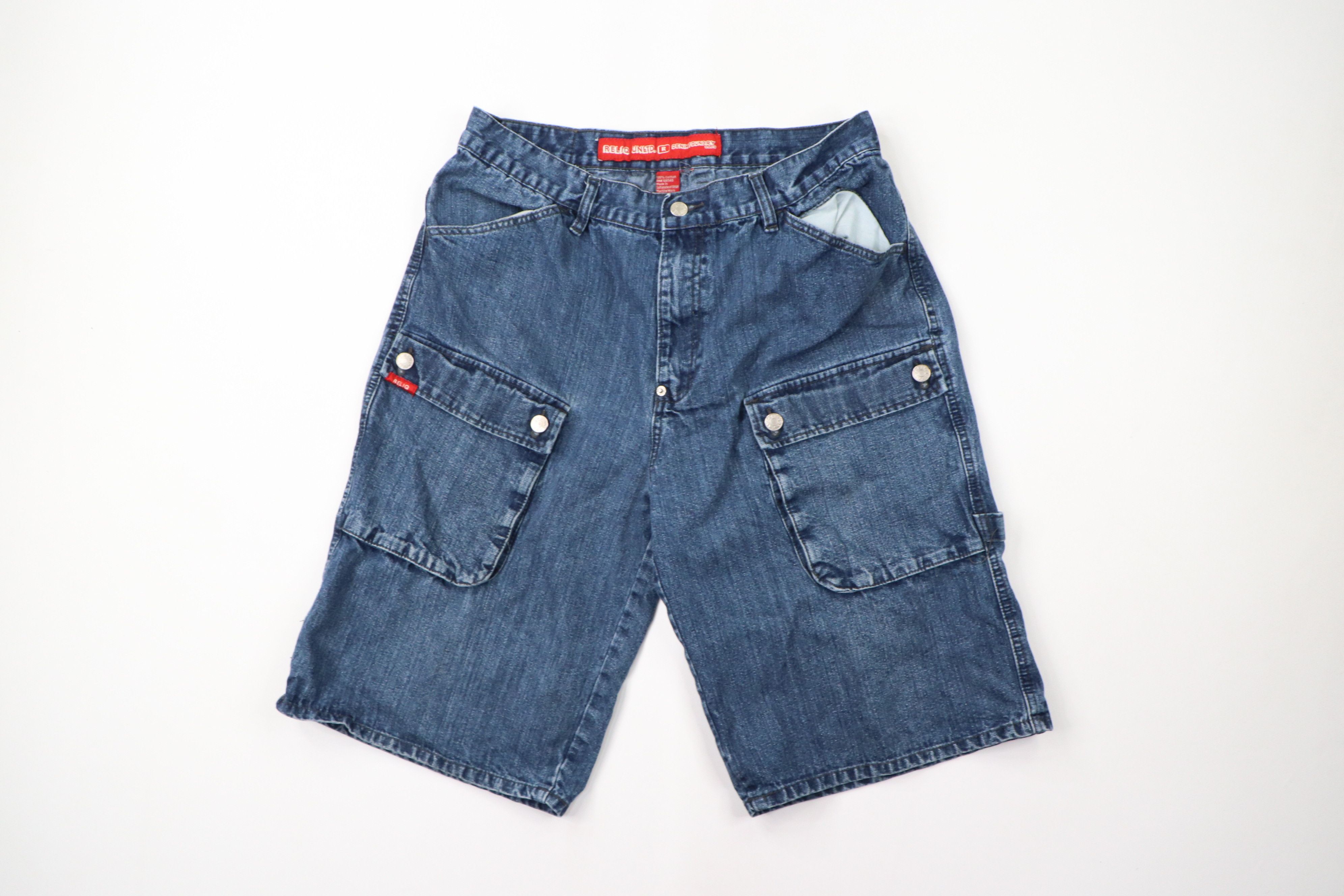 Vintage Vintage Streetwear Baggy Big Pocket Denim Cargo Shorts Jorts ...