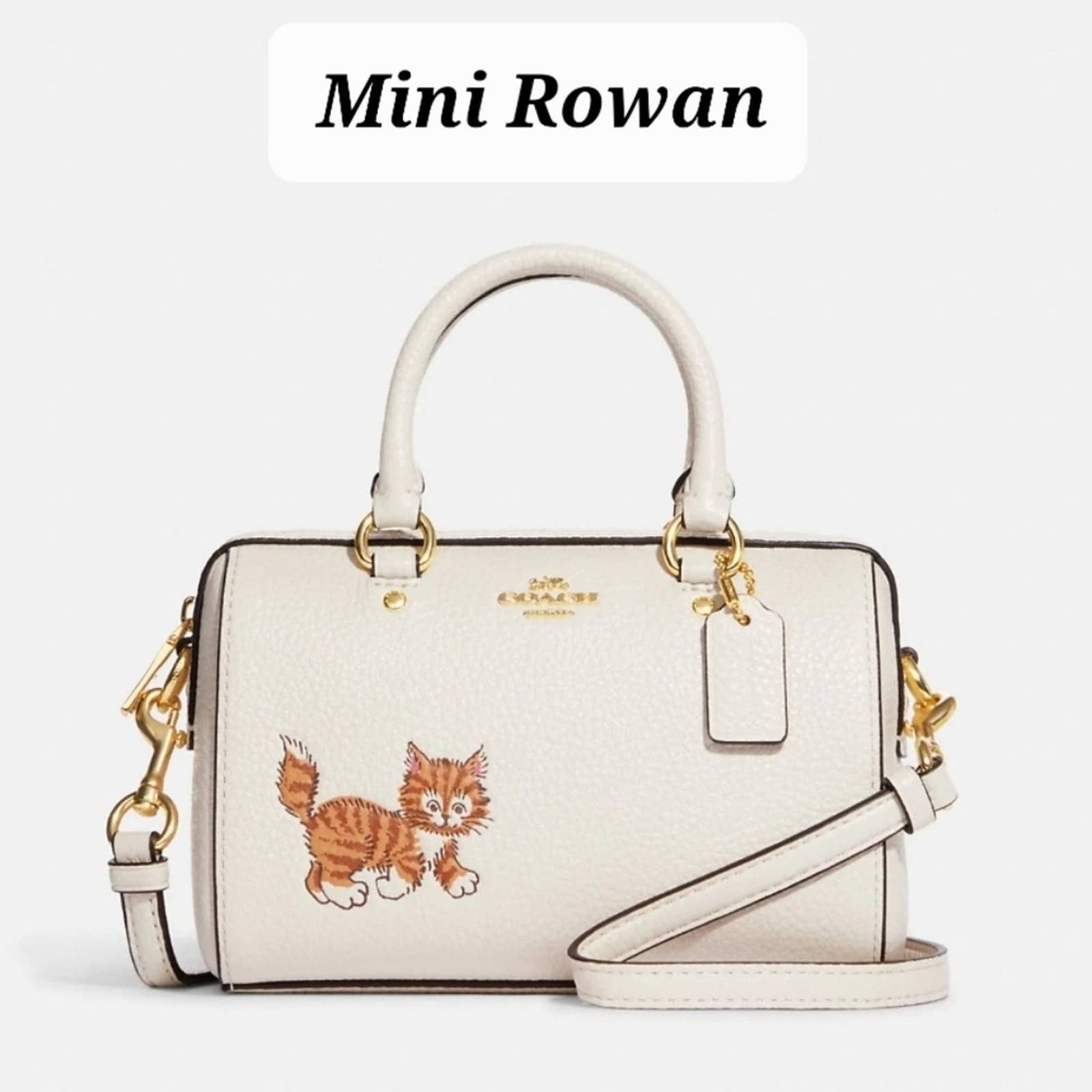 Coach New 🎀 Coach Mini Rowan Crossbody & Print Kitten Cat Kitty | Grailed