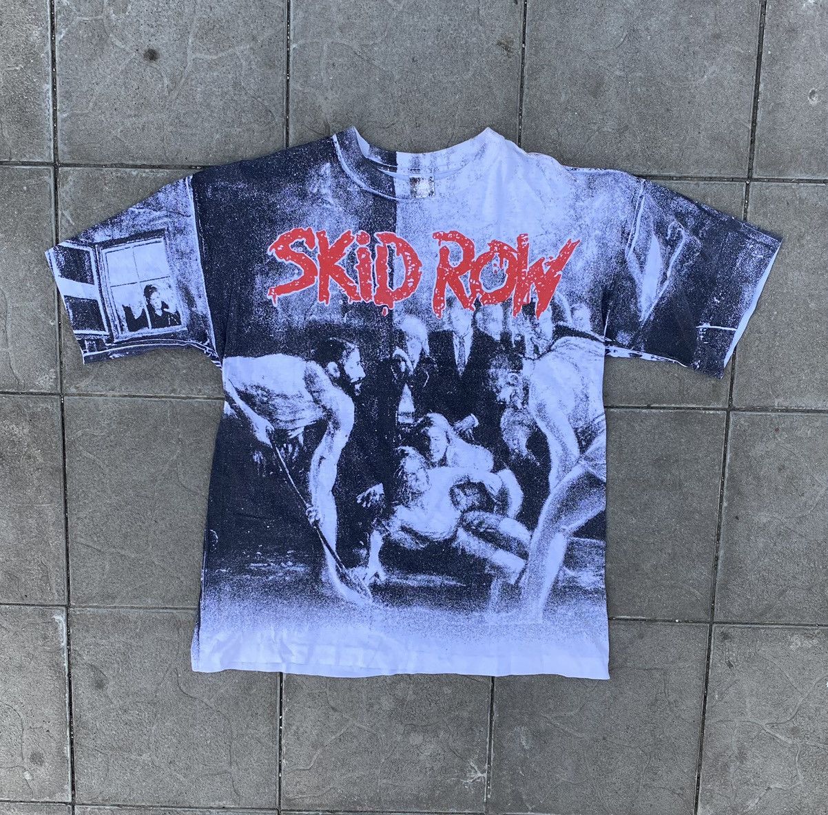 Band Tees × Very Rare × Vintage Vintage 90s Skid Row Band AOP T-Shirt ...