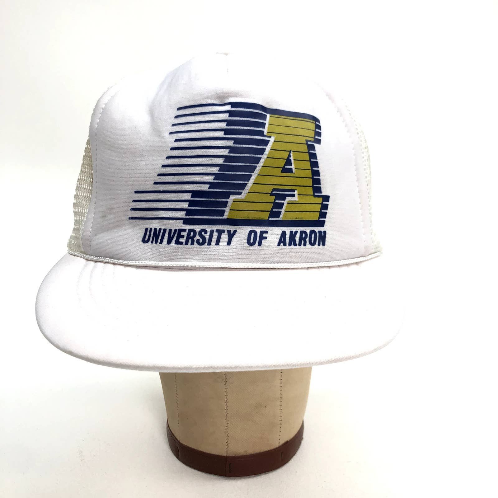 Vintage 80s University of Akron Ohio Trucker Hat Snapback Mesh Cap ...