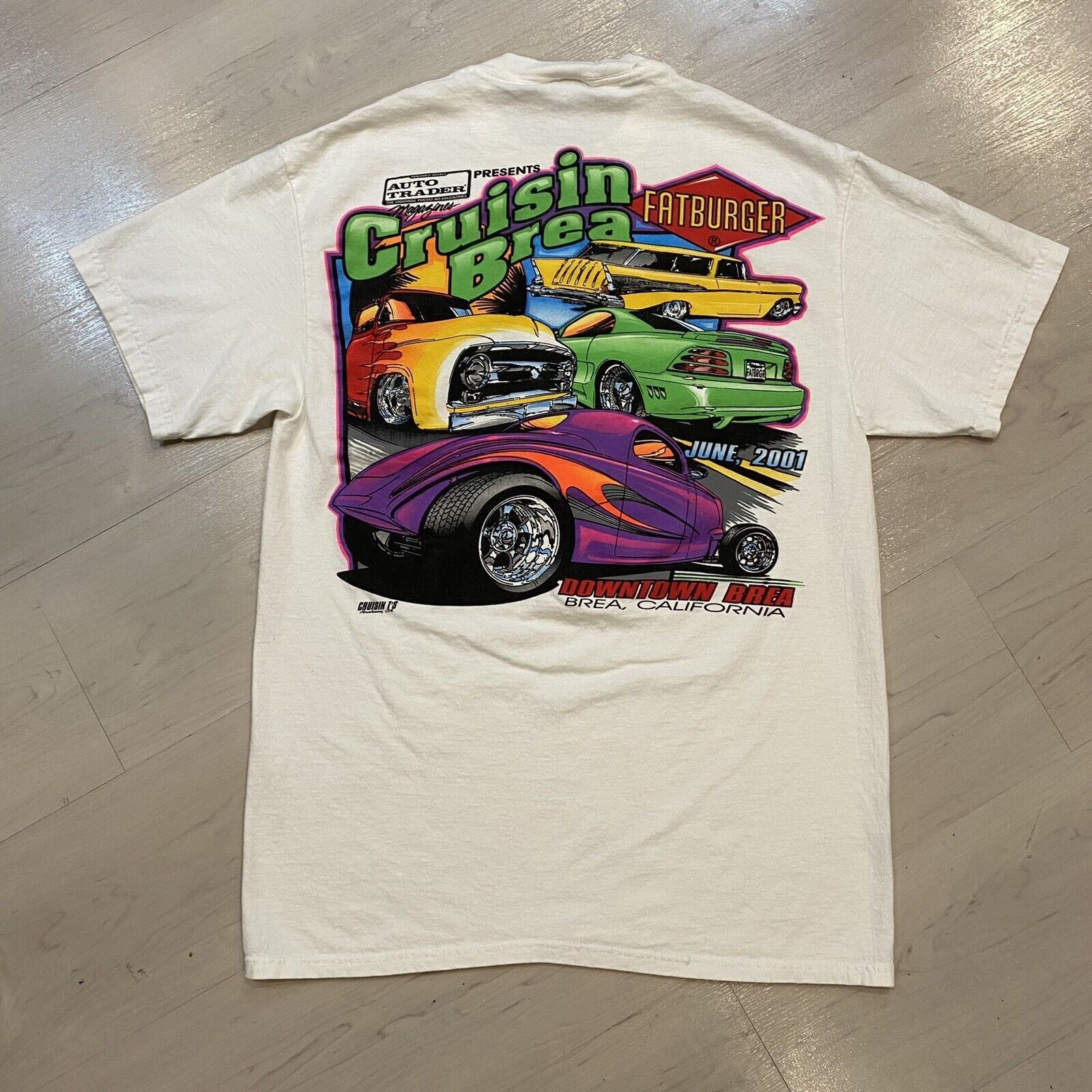 Vintage VTG 2001 Cruisin Brea Hot rod muscle car show Fatburger cal ...