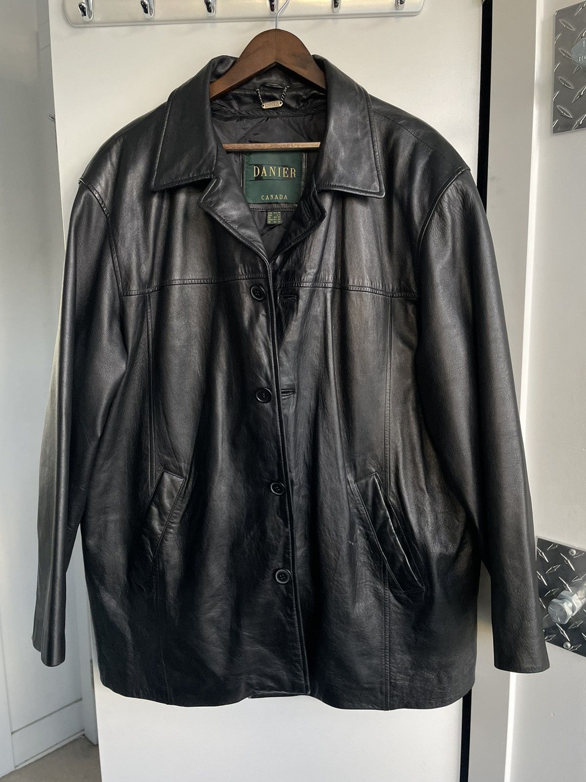Danier × Leather Jacket × Vintage Vintage Danier Leather Overcoat Down ...