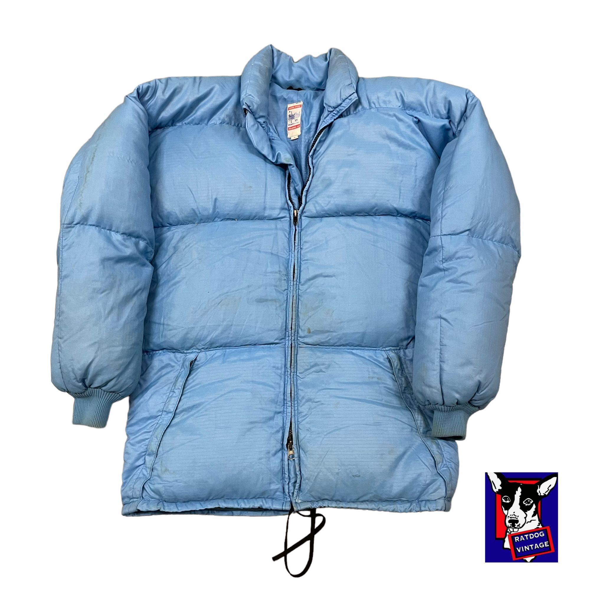 Vintage 80s VTG Powder Baby Blue Down Frostline Puffer Jacket Quilte ...