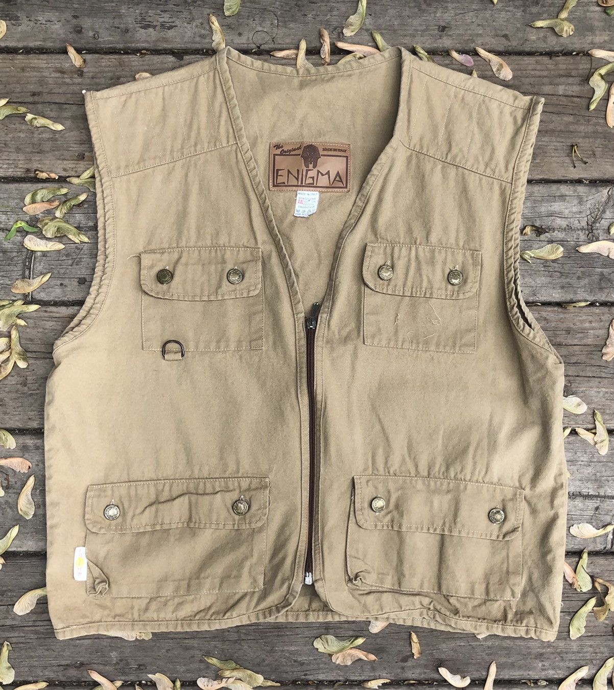 Streetwear × Vintage Vintage 90s enigma khaki vest | Grailed