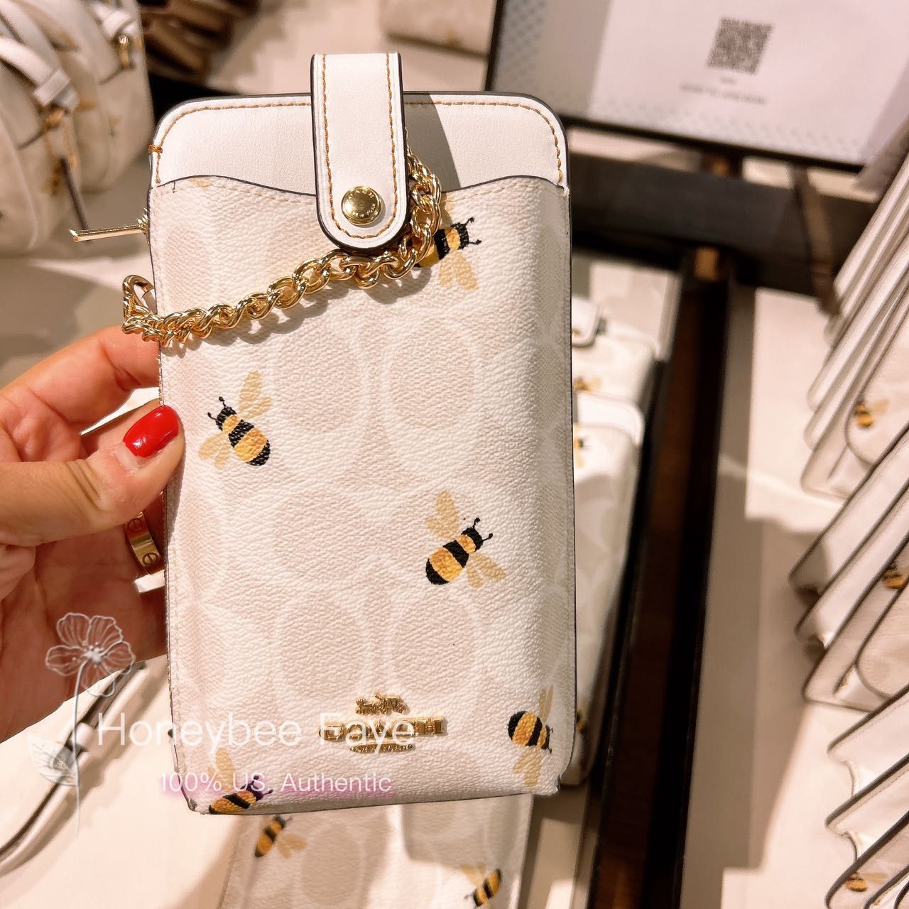 Coach Phone Crossbody In Signature Canvas With Bee Print | Grailed