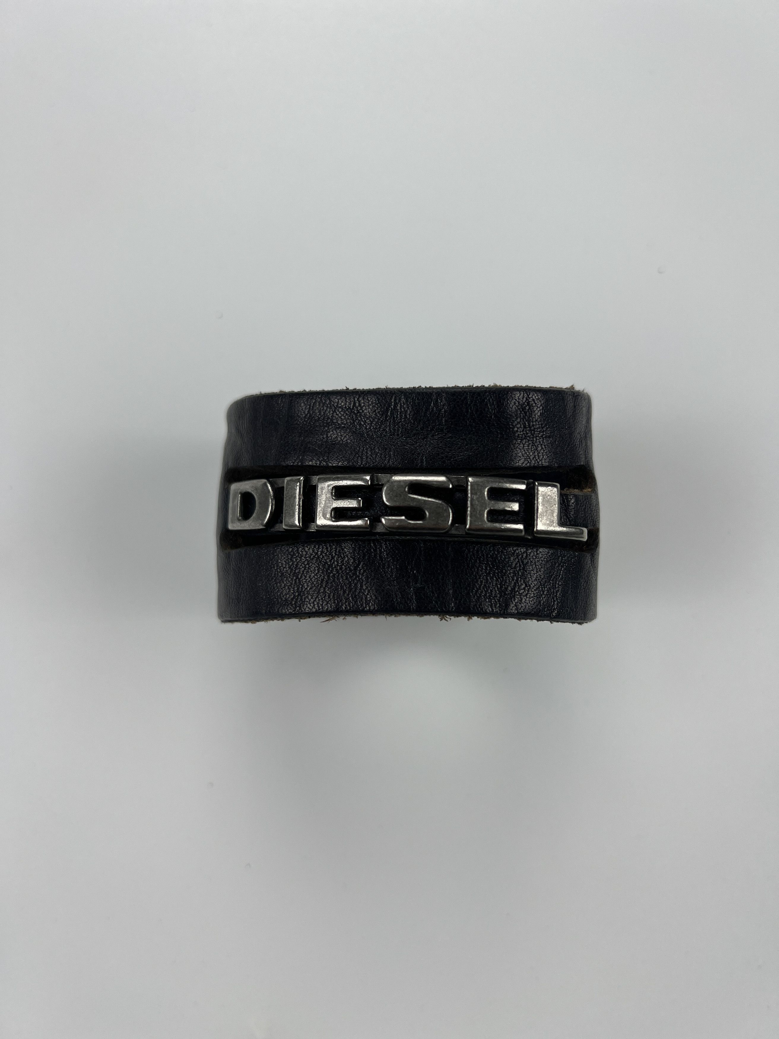 Diesel Diesel logo leather bangle bracelet | Grailed
