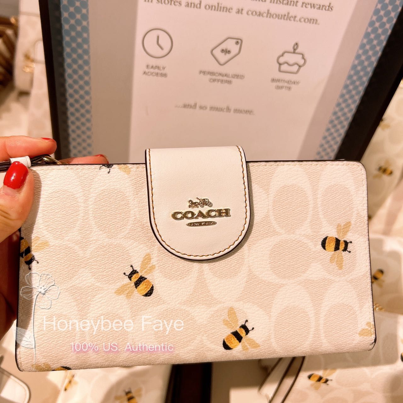 Coach Tech Wallet In Signature Canvas With Bee Print | Grailed