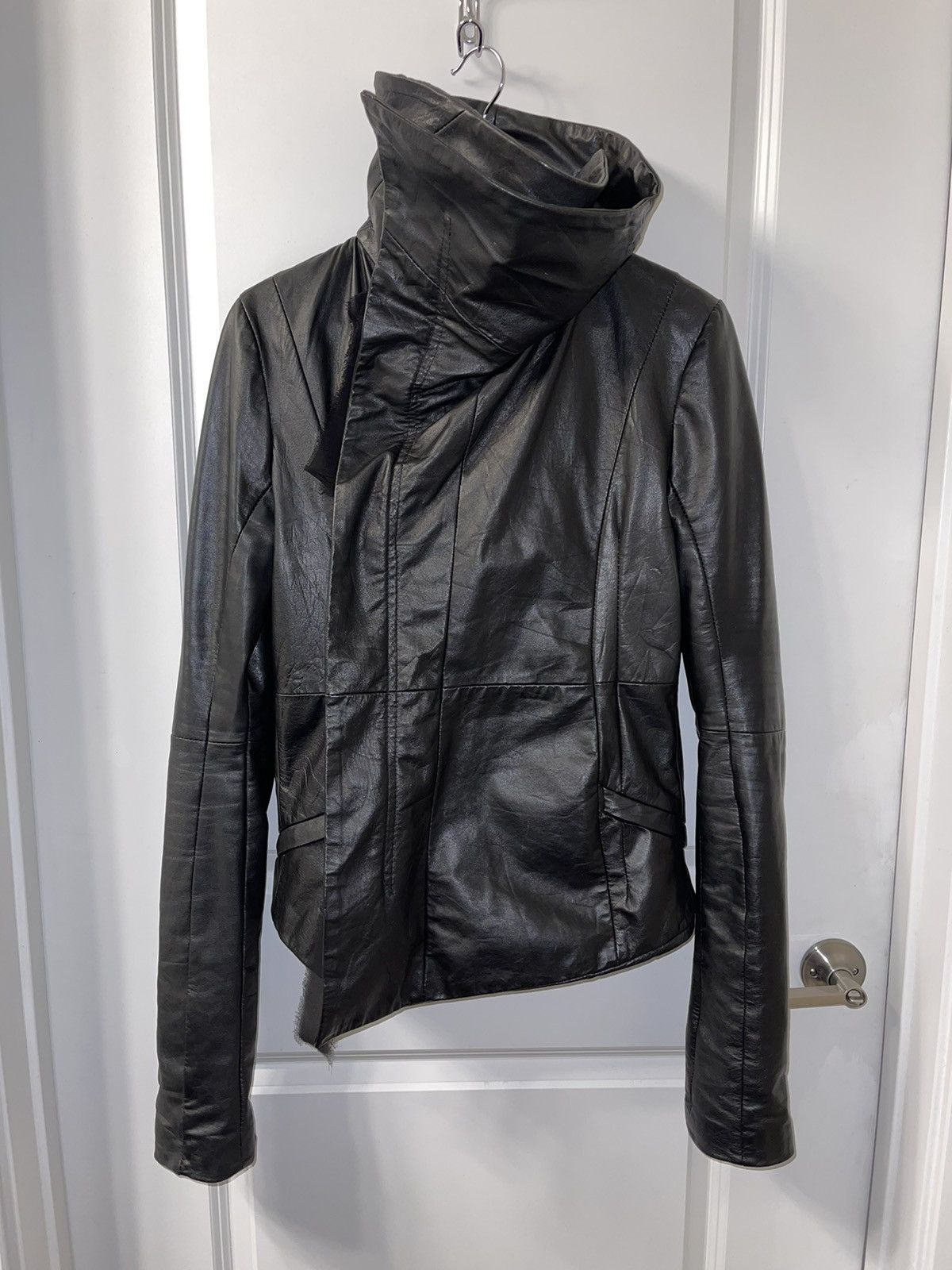 Ekam × Japanese Brand Ekam Asymmetrical Leather Jacket | Grailed