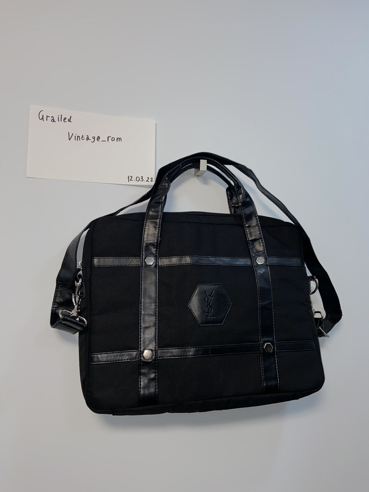 Yves Saint Laurent YSL Yves Saint Laurent Portfolio Laptop Bag black ...