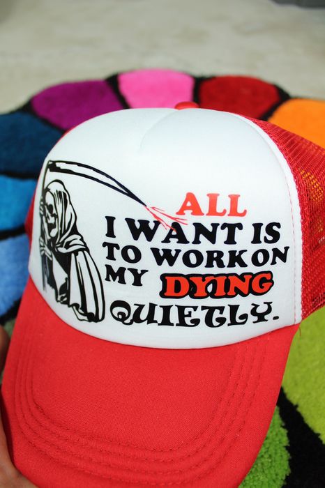 Vintage Working On Dying Trucker hat | Grailed