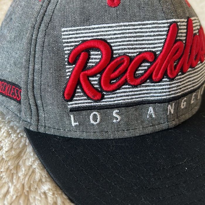 Streetwear Young and Reckless Los Angeles hat gray and red | Grailed