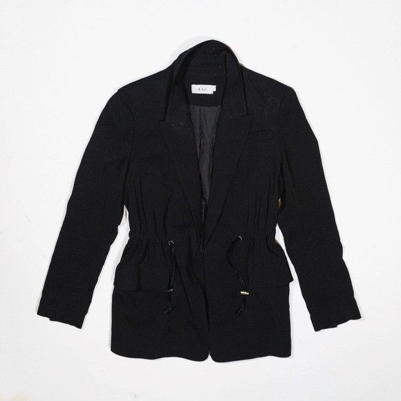 A.L.C. A.L.C. Collins Crepe Soft Structured Blazer Solid Black Adju ...