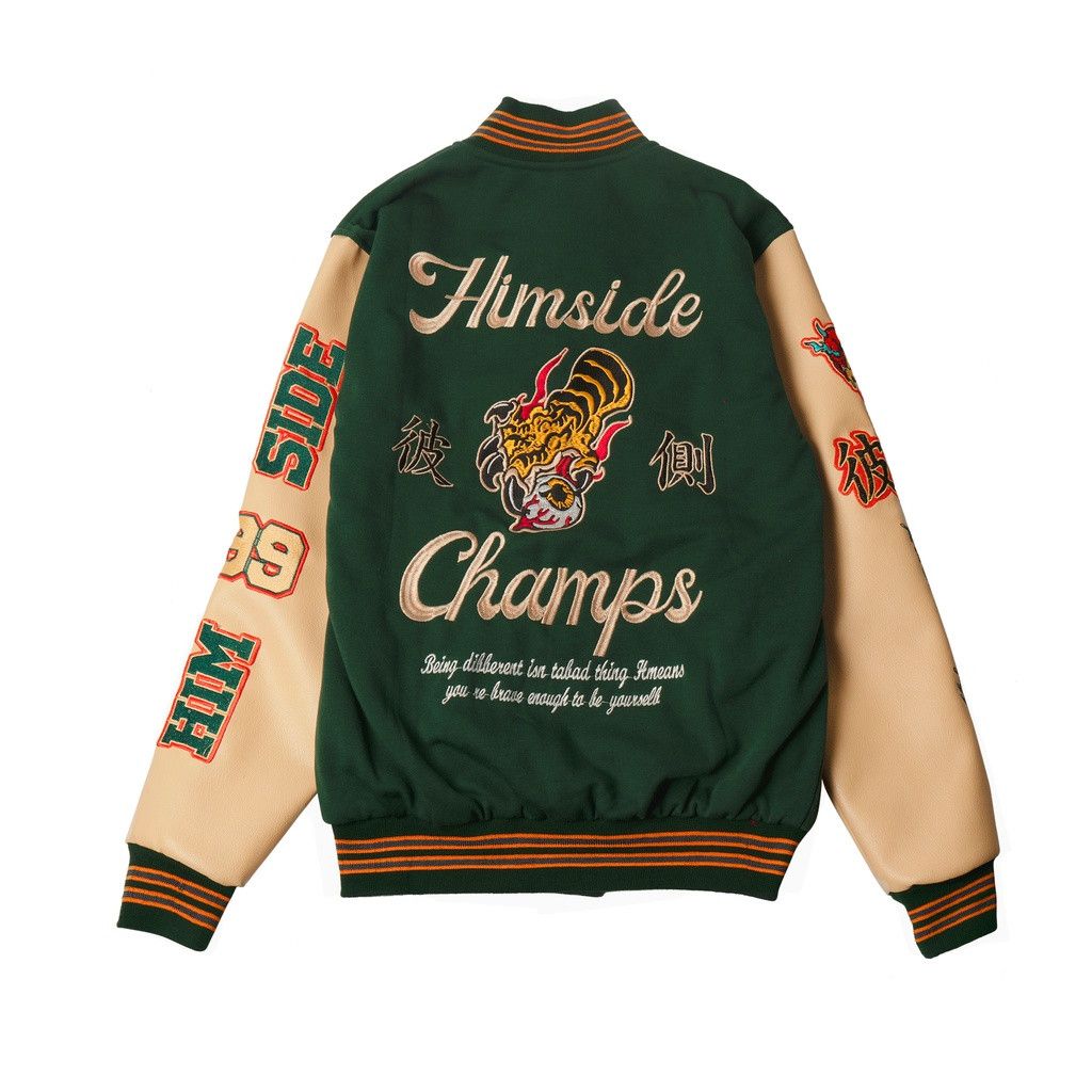 Bomber Jacket × Varsity Jacket VARSITY JACKET SHIRO GREEN EDITION ONLY ...