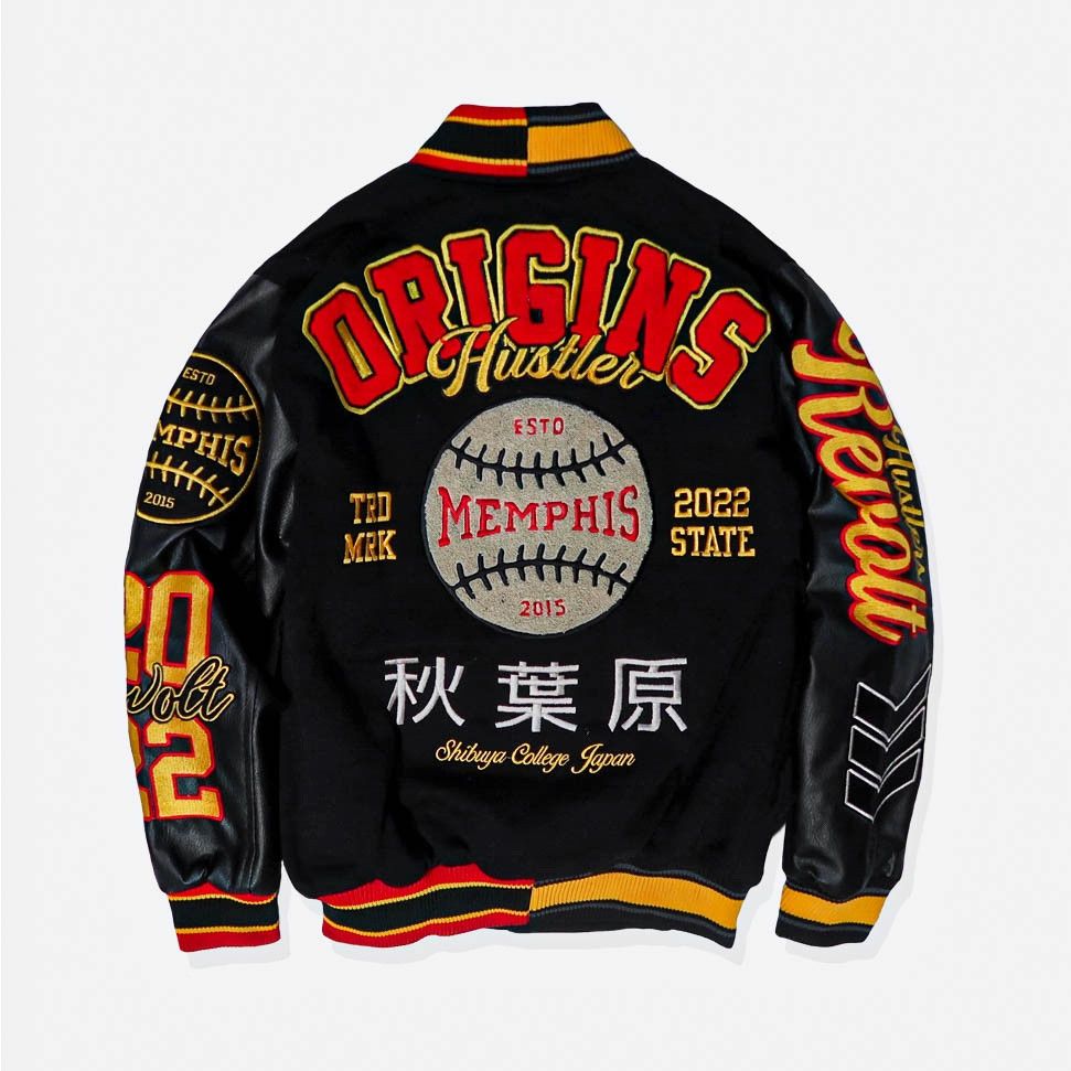 Bomber Jacket Varsity jacket softball revolt black | Grailed